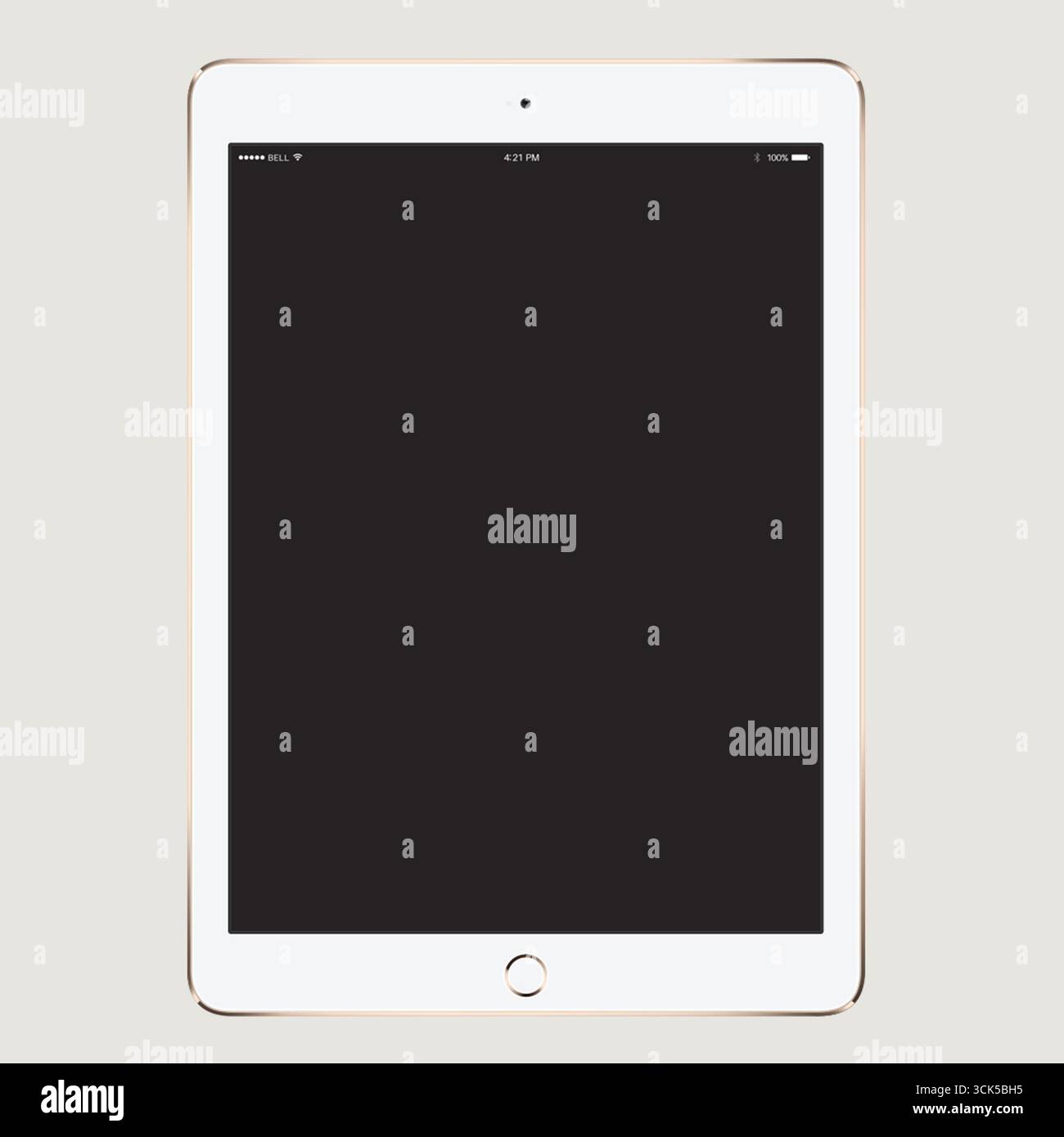 A blank tablet device with a sleek design, ready for use or display ...