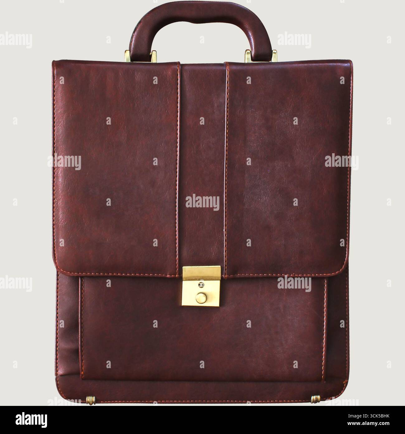 A stylish brown leather briefcase designed for professional use ...
