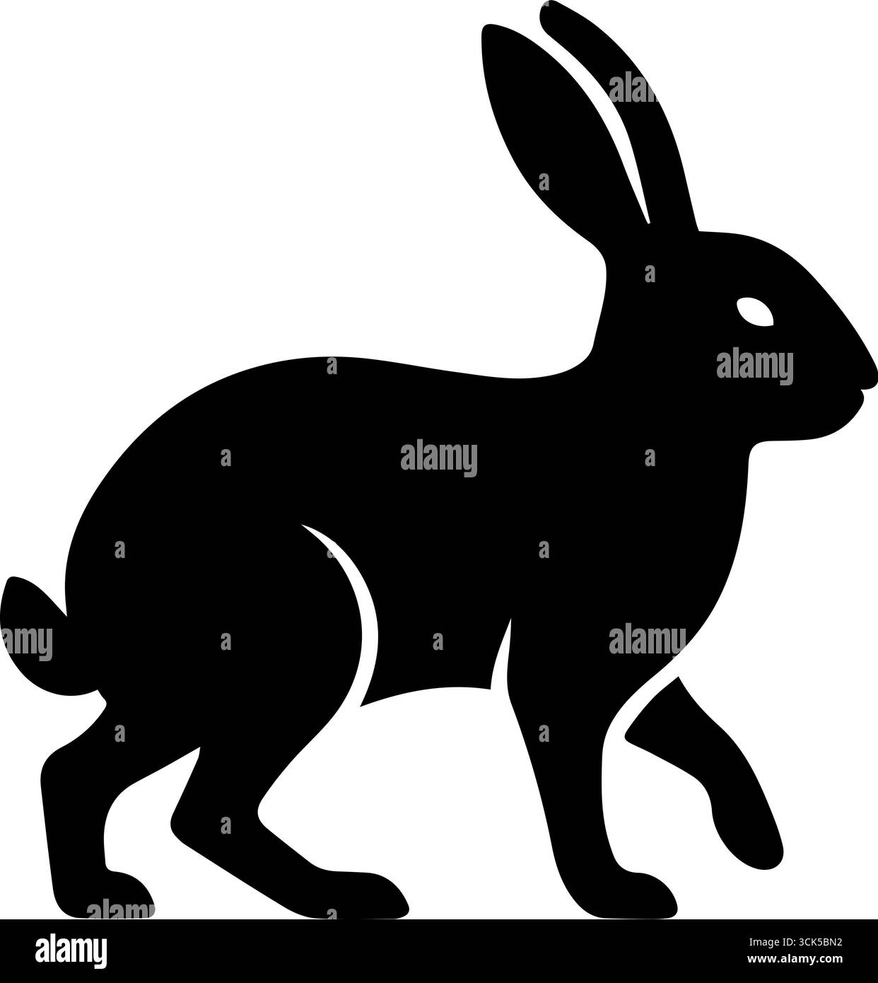 Silhouette jumping rabbit on Stock Vector Images - Alamy