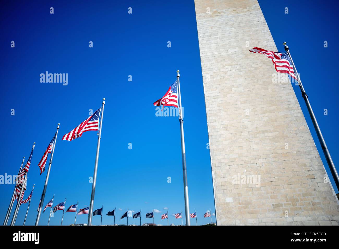 Washington Monument With American Flags Washington DC // WASHINGTON DC ...