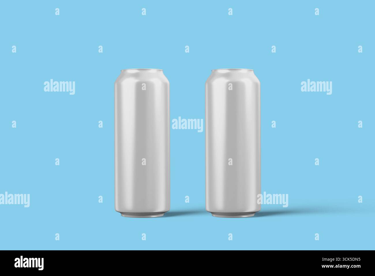 Two blank aluminum cans standing side by side, showcasing a minimalist ...