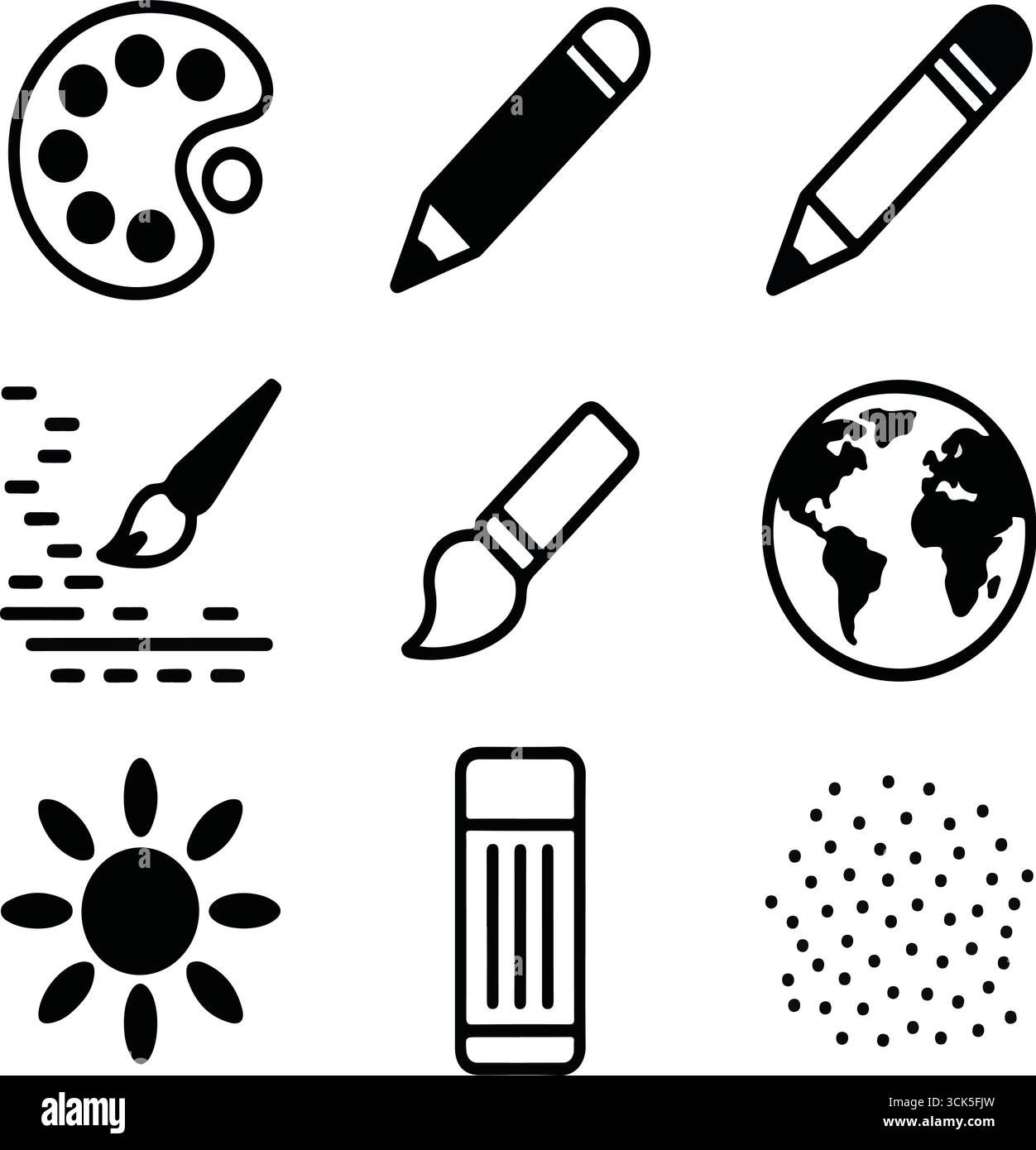 Icon set flat black Stock Vector Images - Alamy