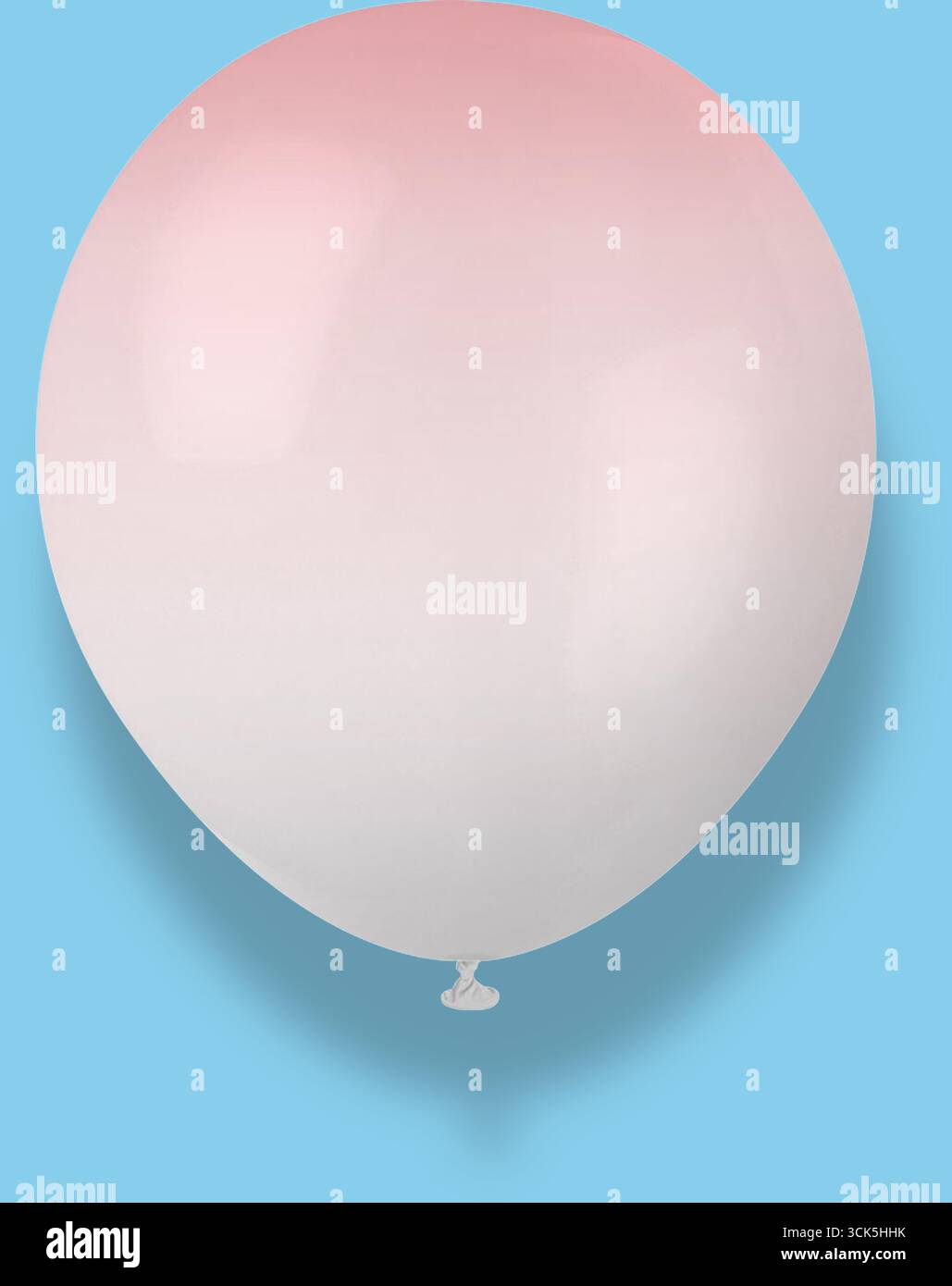A simple balloon featuring a gradient from white to light pink, often ...
