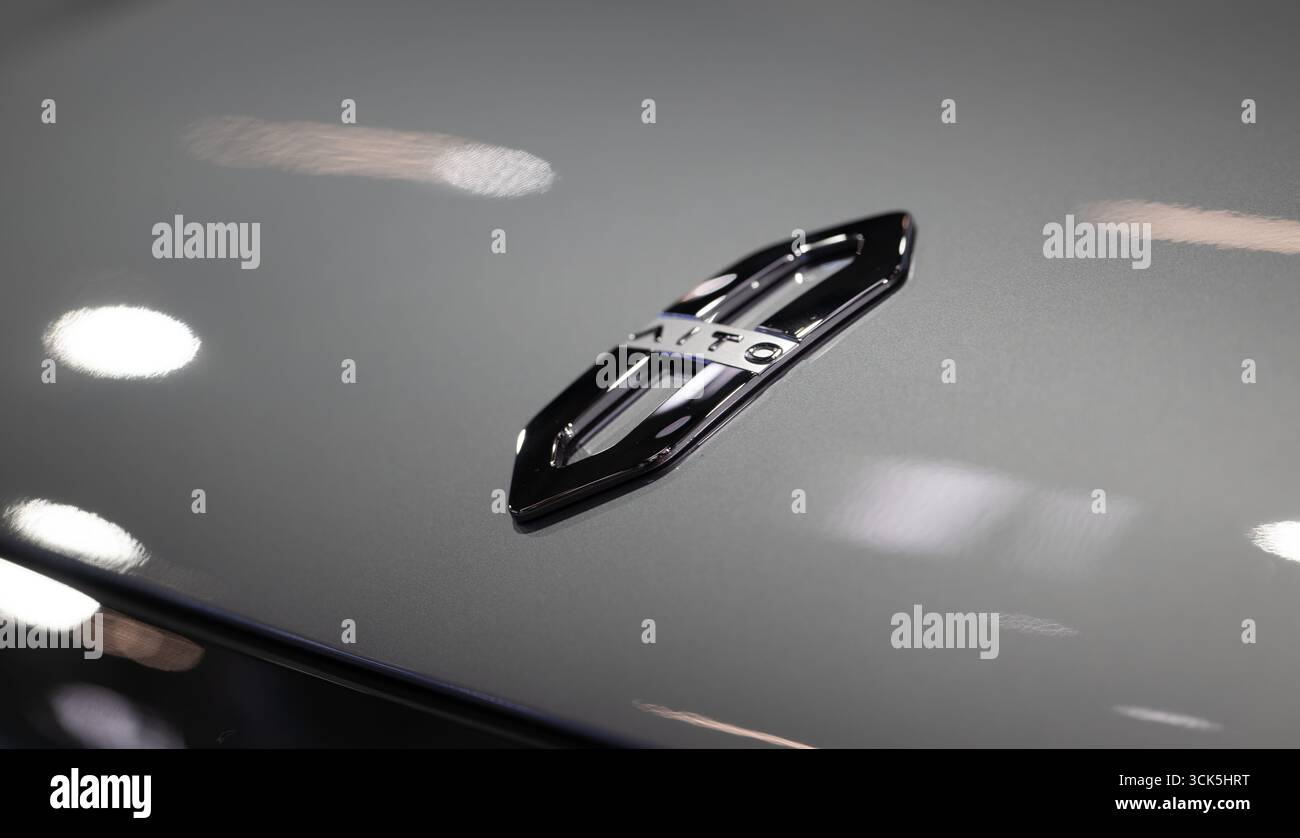 10 September 2025, Bavaria, Munich: The logo of the Chinese car ...