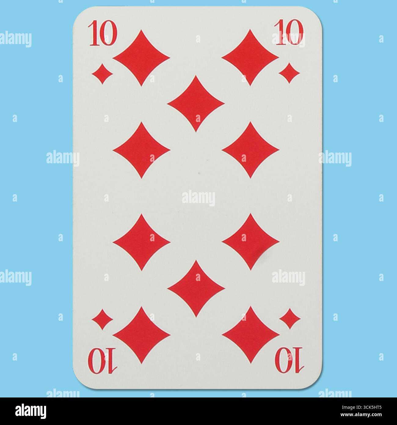 A playing card displaying the number 10 of diamonds, featuring red ...