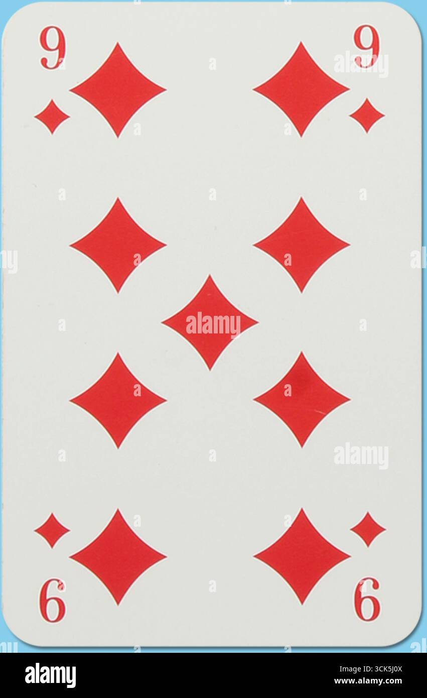 9 of diamonds card hi-res stock photography and images - Alamy