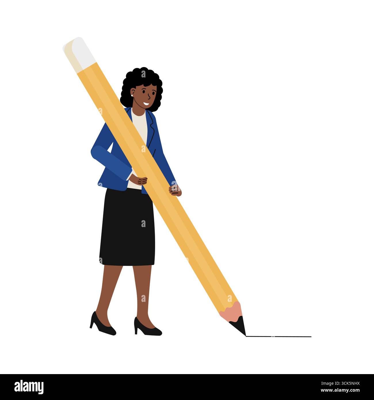 Focused african woman in Stock Vector Images - Alamy