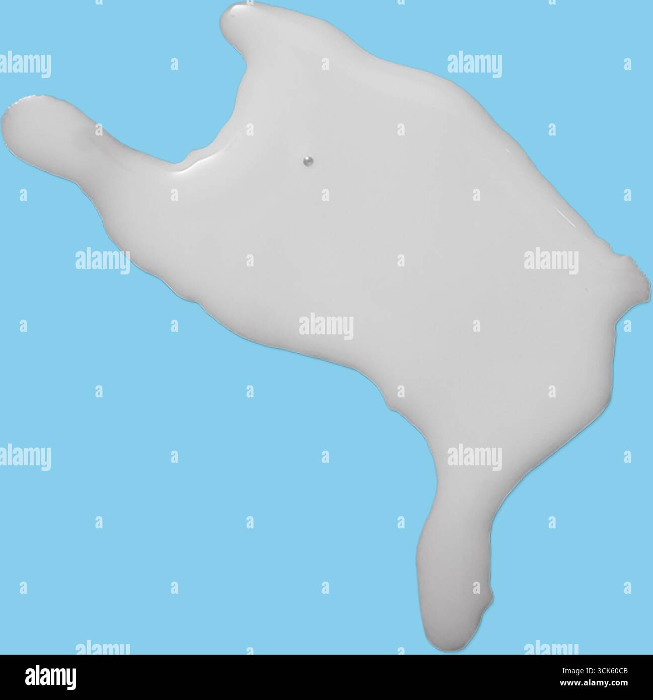 A smooth, white liquid spill resembling a puddle, possibly paint or ...