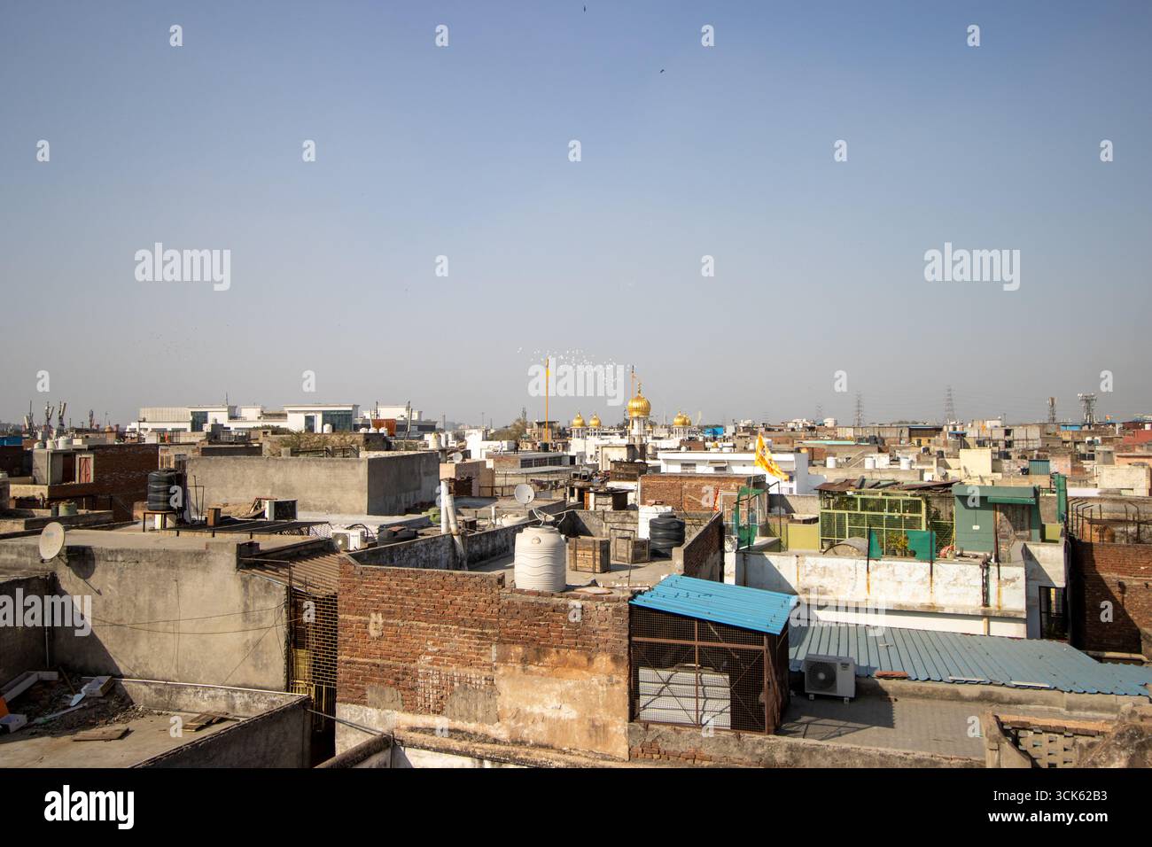 city roof top view near the Jama Masjid imperial mosque, New Delhi ...
