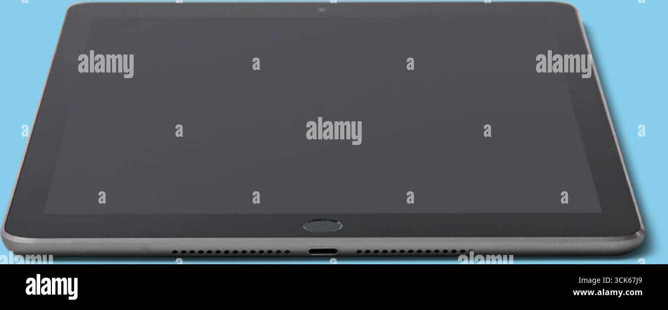A sleek tablet device with a blank screen, designed for various digital ...