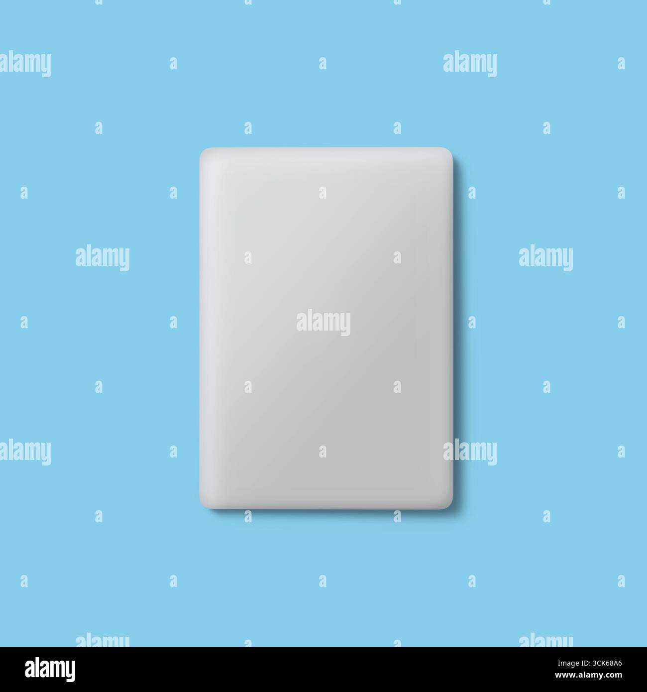 A simple, sleek white rectangular object, likely a device or accessory ...