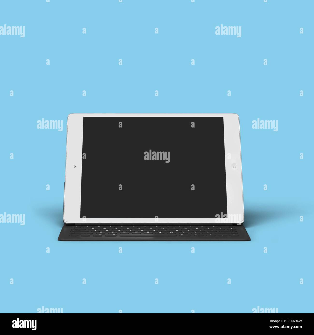 A tablet device with a keyboard, showcasing a blank screen, ideal for ...