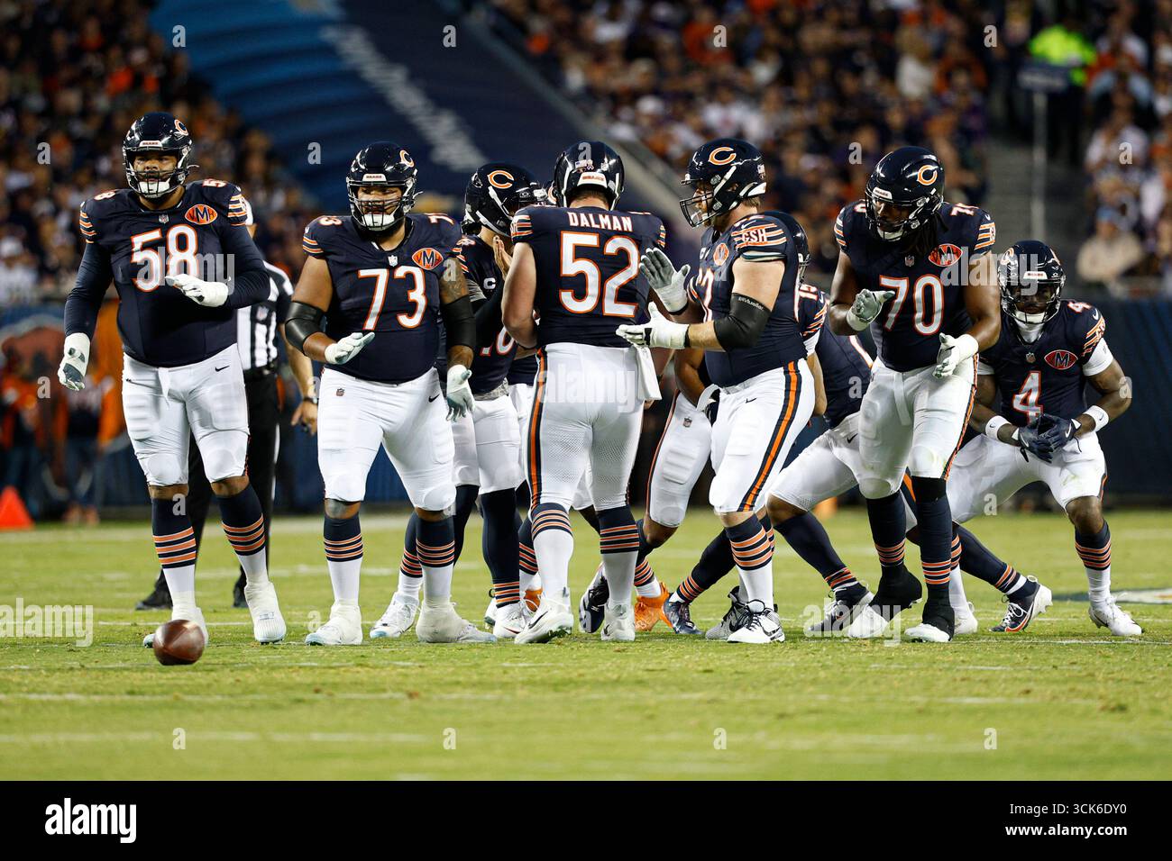 Chicago Bears players line up against the Minnesota Vikings during the ...