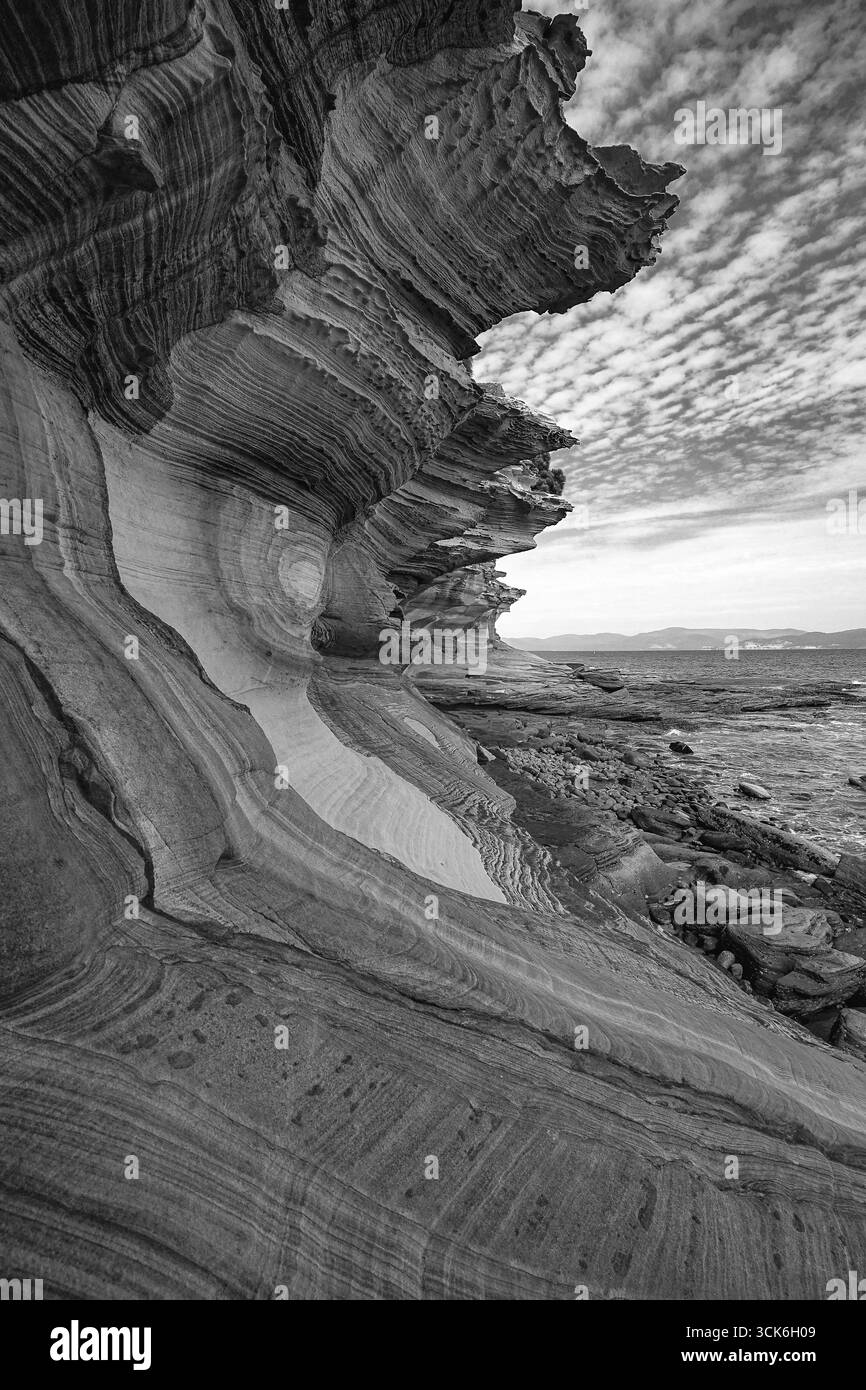 Sandstone rock formations formations Black and White Stock Photos ...