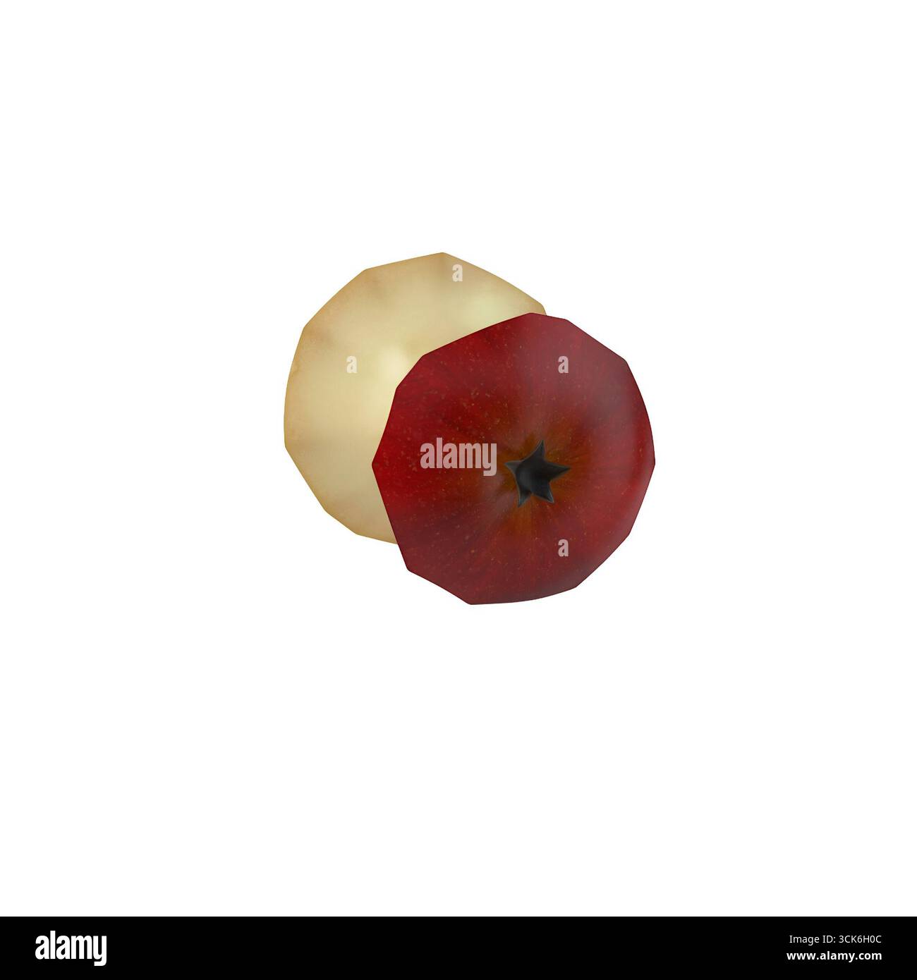 A digital illustration of two apples, one red and one green, showcasing ...