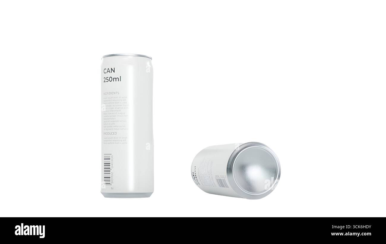 A minimalist image of a white beverage can, showcasing its design and ...