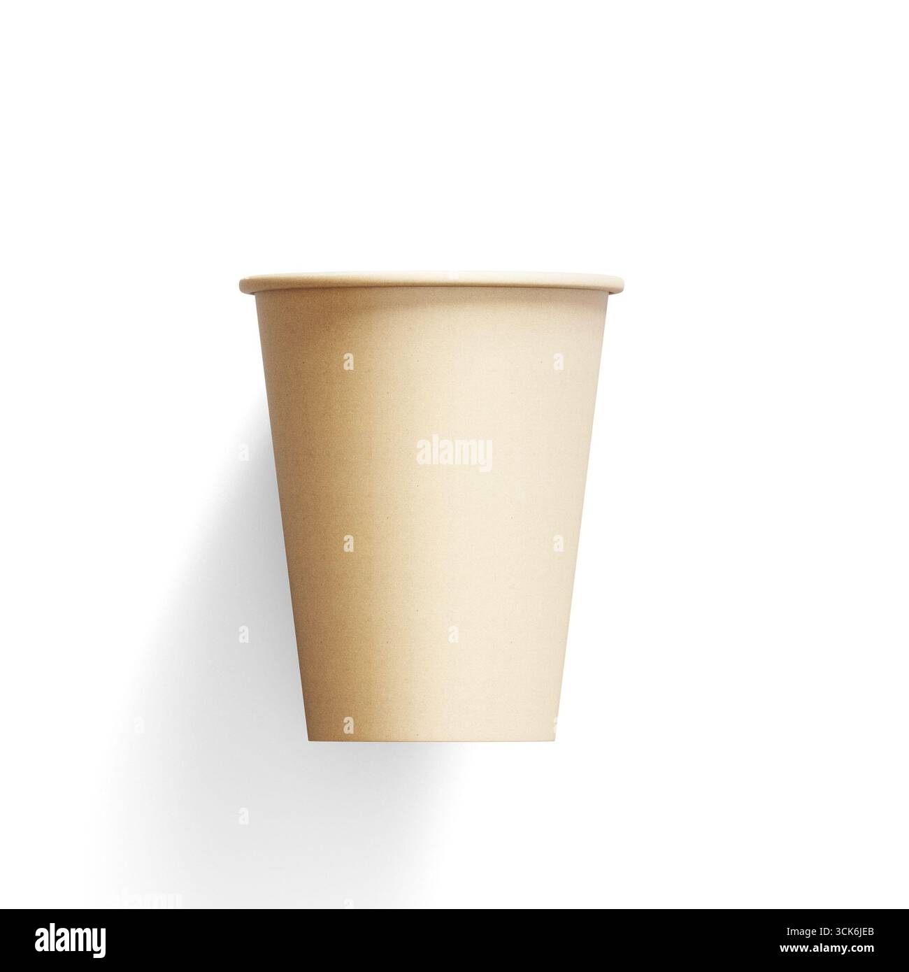 A simple, unadorned disposable cup made of kraft paper, typically used ...