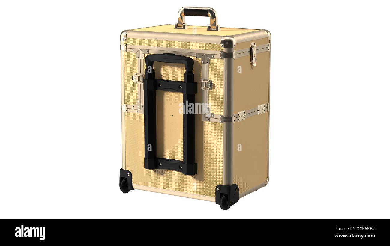 A stylish, modern suitcase designed for travel, featuring a sturdy ...