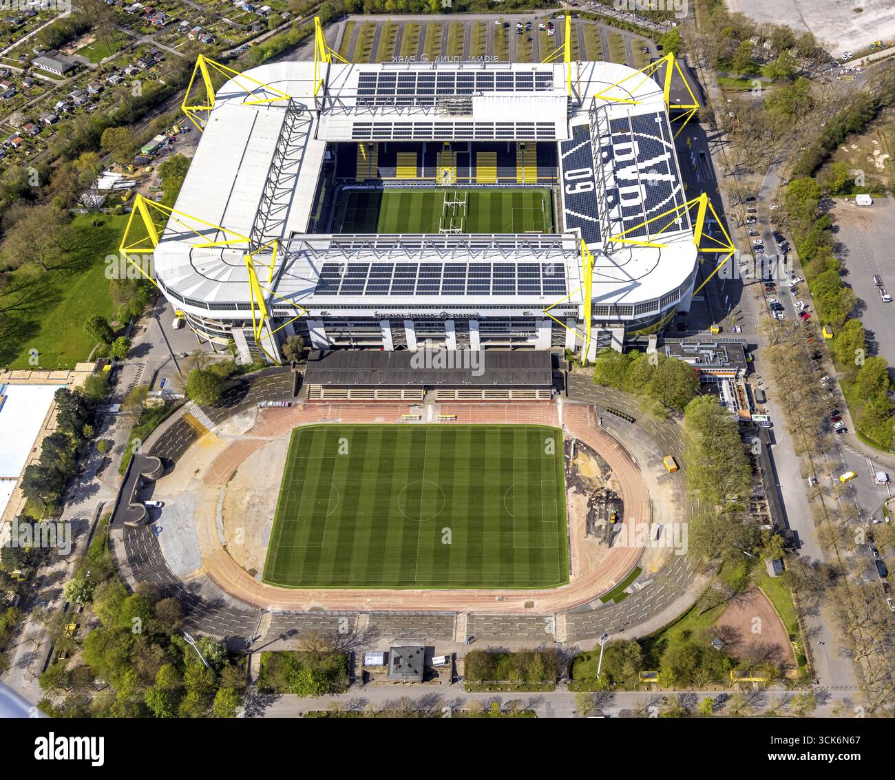 Aerial photo, BVB 09 Borussia Dortmund Bundesliga stadium Signal Iduna ...