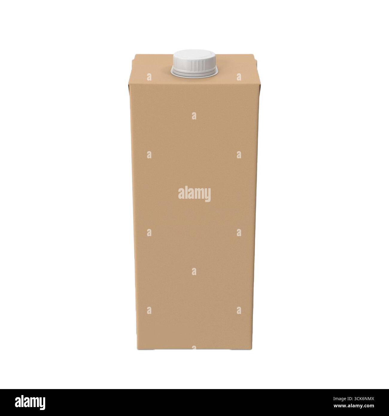 A plain, rectangular carton with a screw cap, typically used for ...
