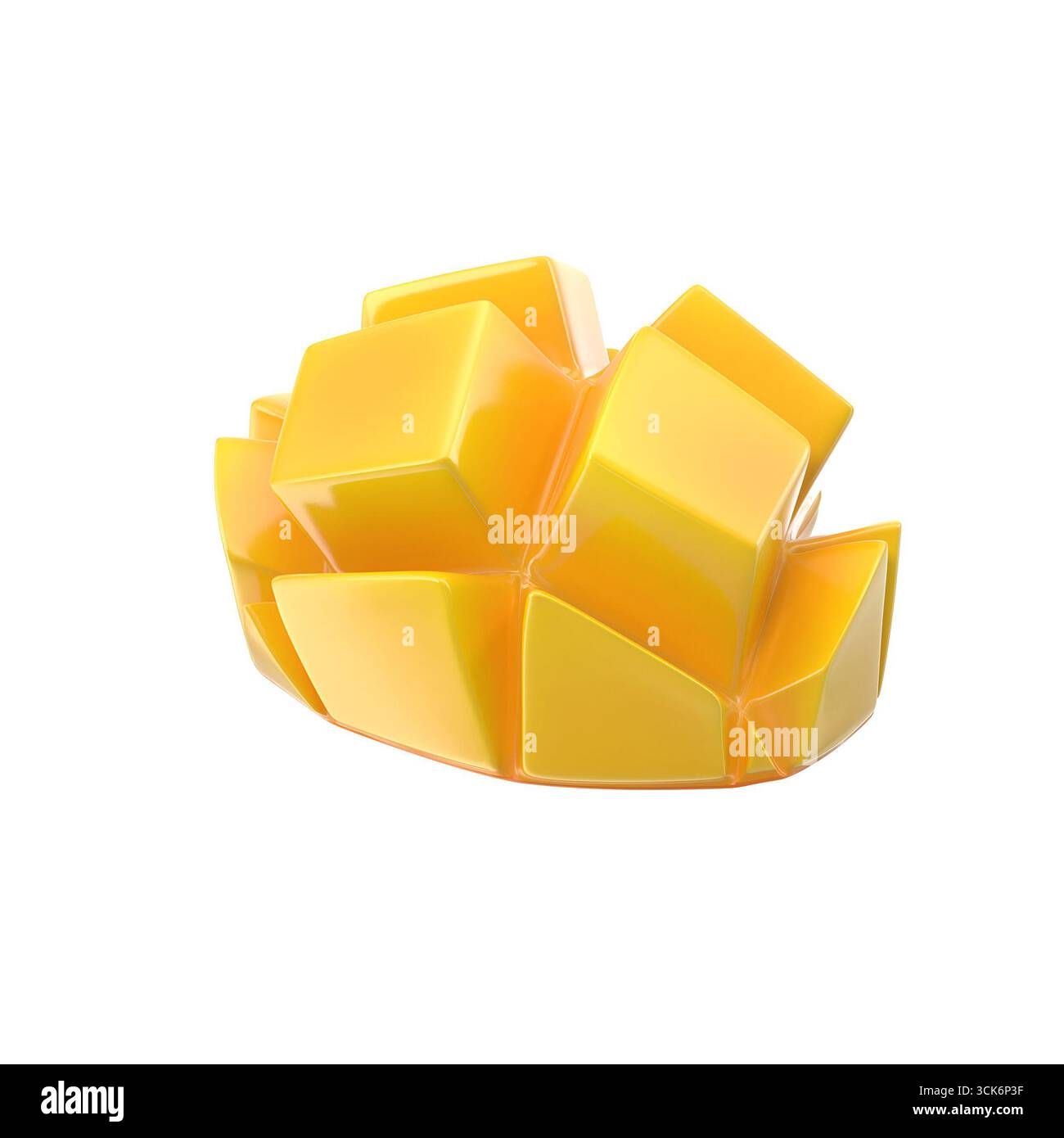 A glossy, stylized representation of butter cubes, emphasizing texture ...