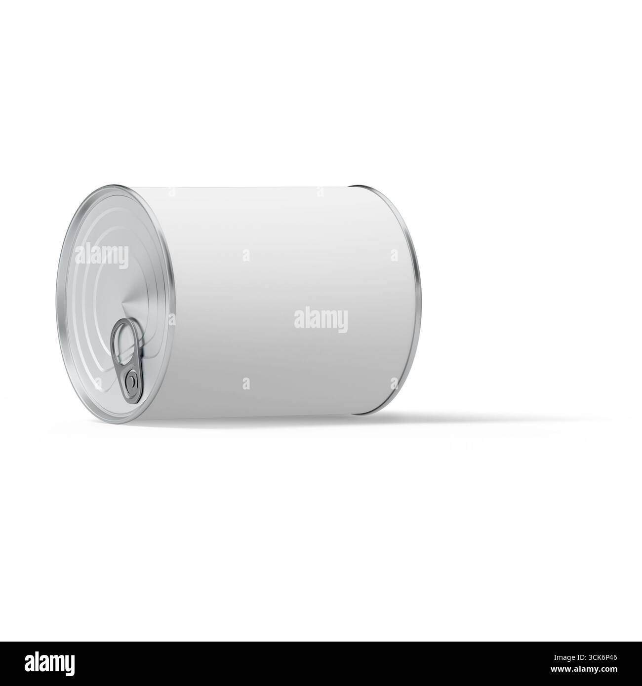 A simple, unmarked metal can with a pull-tab, typically used for ...