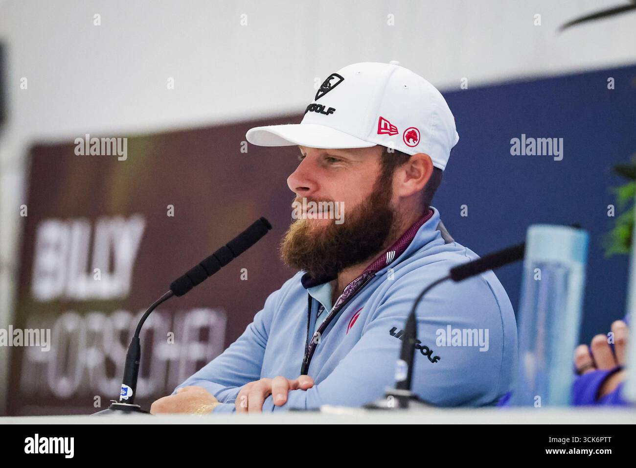 Tyrrell Hatton (ENG) Media Interview during the BMW PGA Championship ...