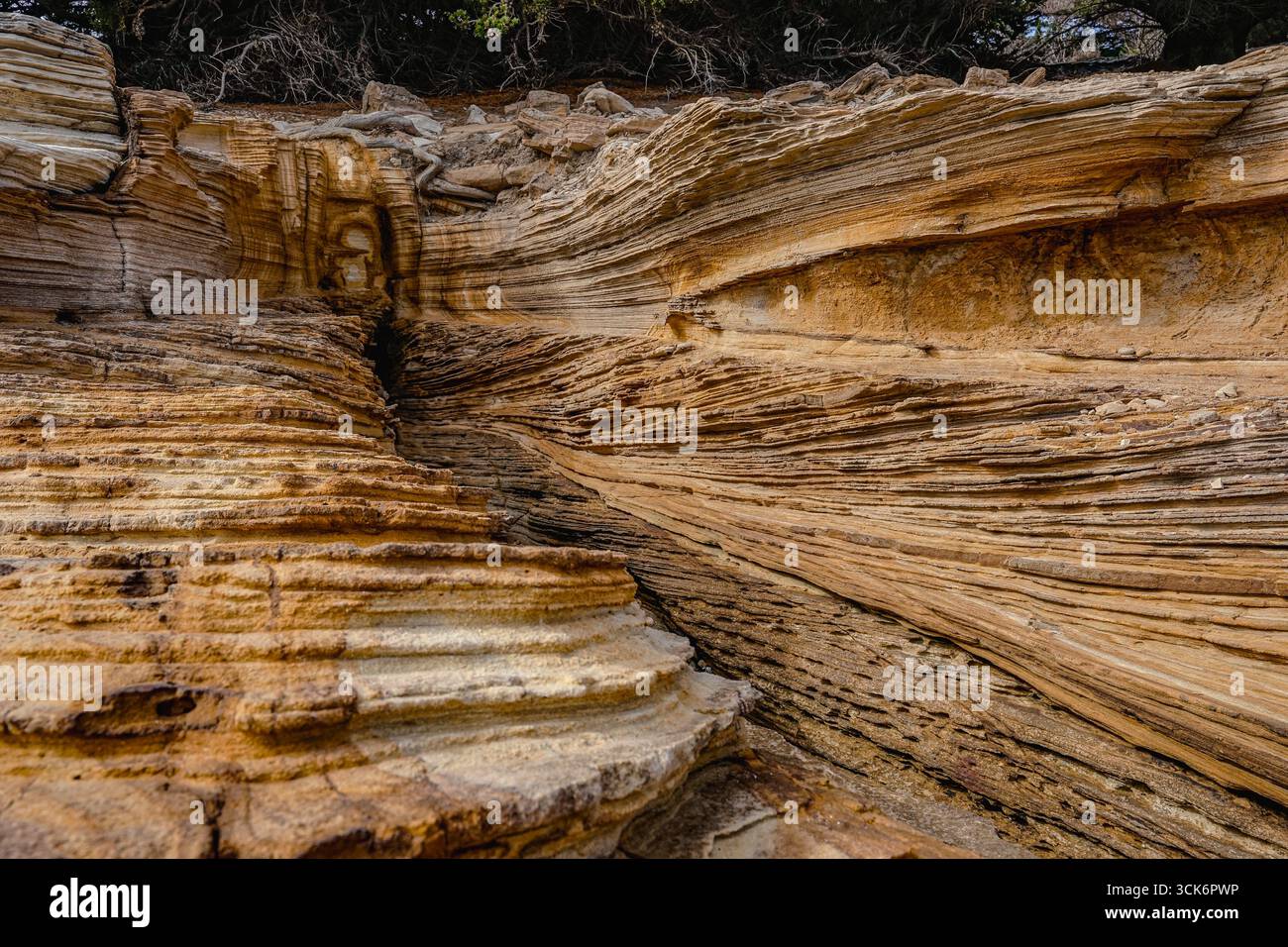Painted Cliffs Sandstone Formations on Maria Island - Tasmania Stock ...
