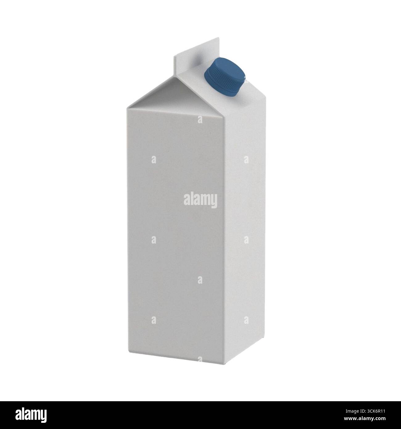 A simple, white carton with a blue cap, commonly used for packaging ...