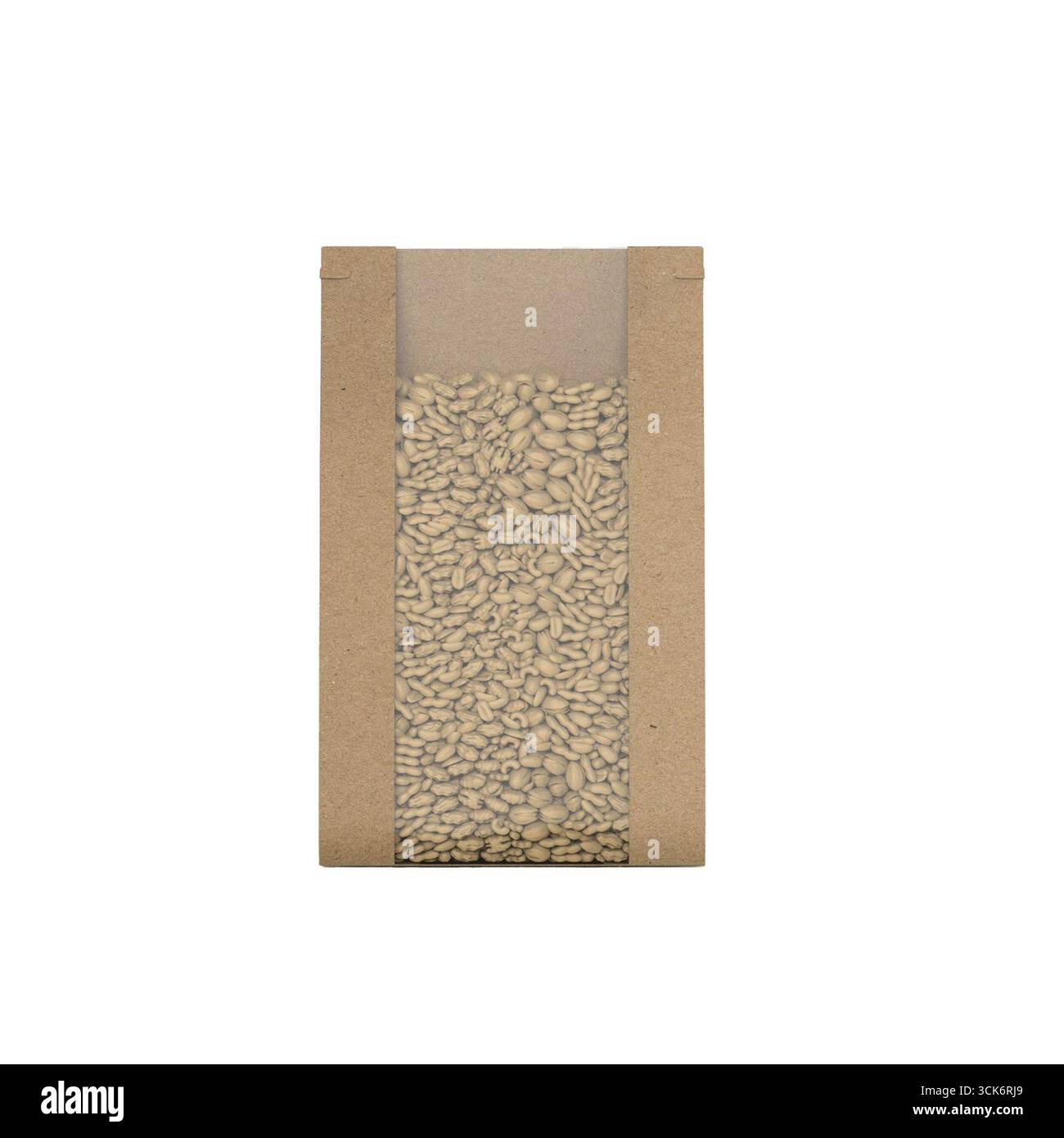 A transparent bag filled with light-colored seeds, showcasing its ...