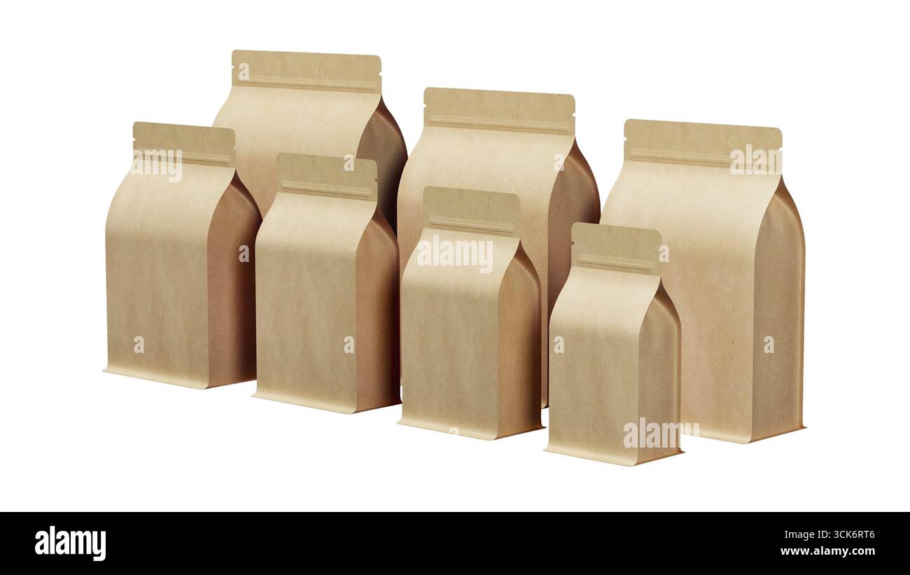 A collection of plain, unmarked cardboard boxes resembling milk cartons ...