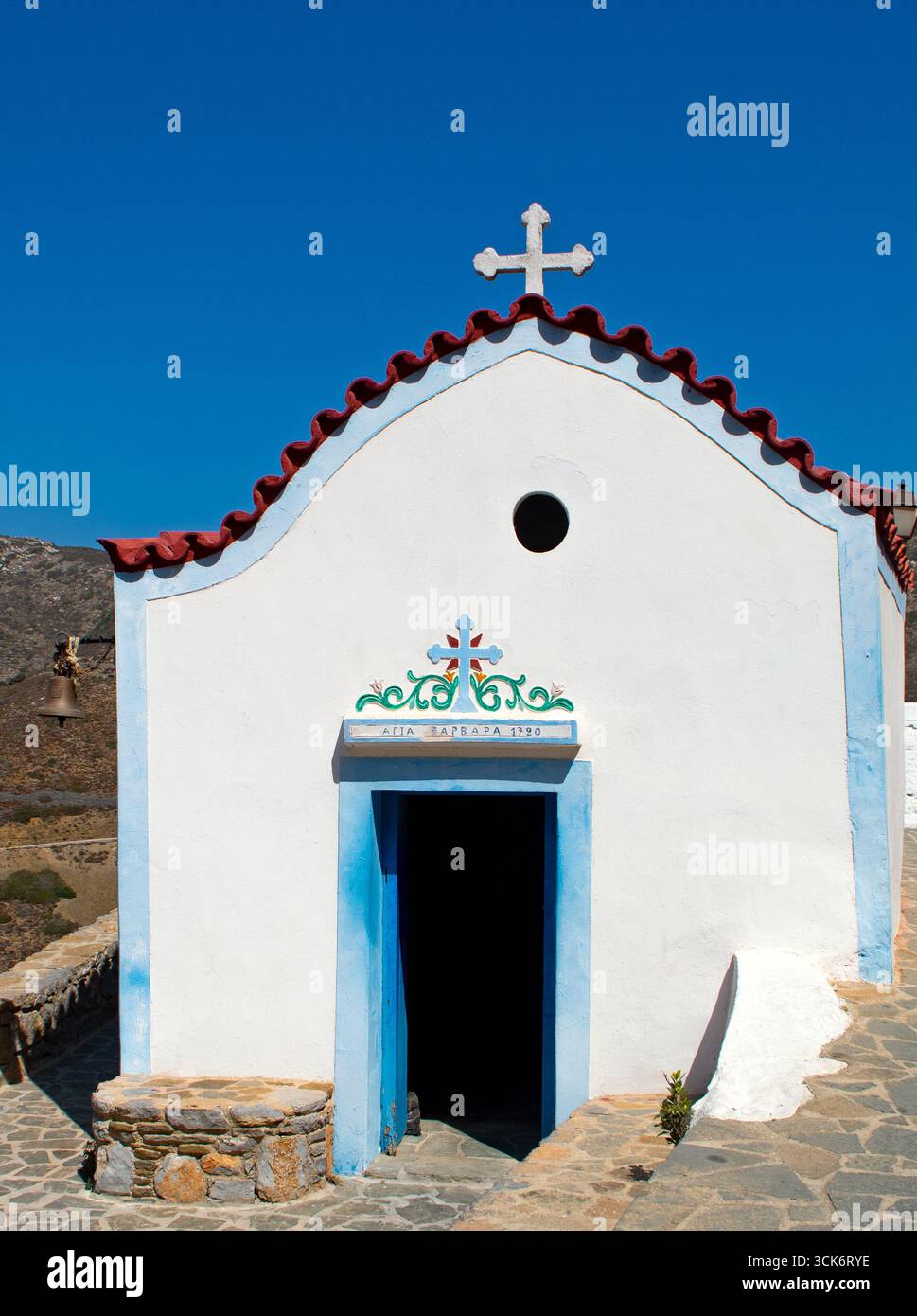 Agia Varvara, a tiny chapel located at the bottom of Olympos Village ...