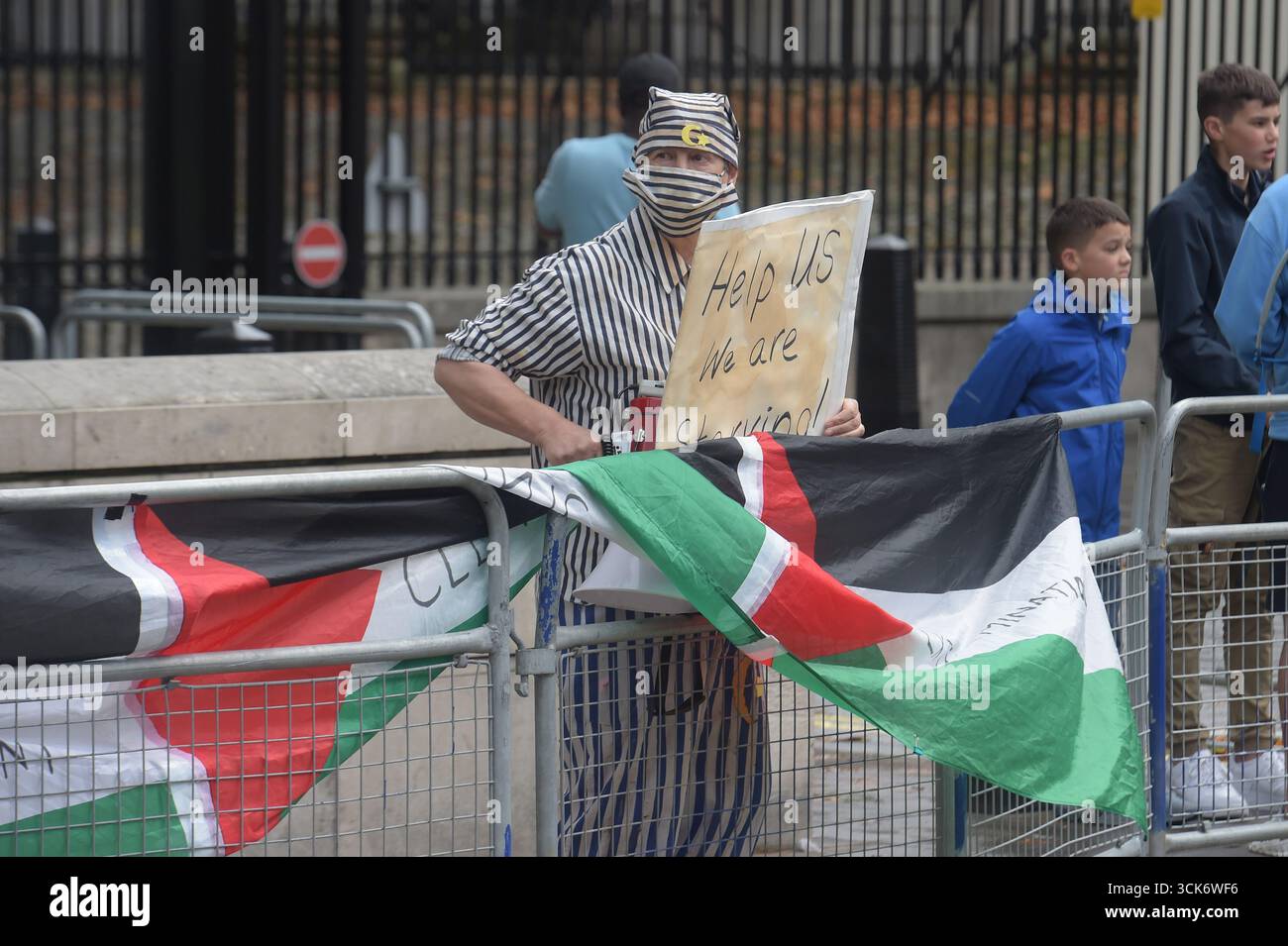 London UK 10th Sep 2025. Maria Gallastegui protests outside the gates ...