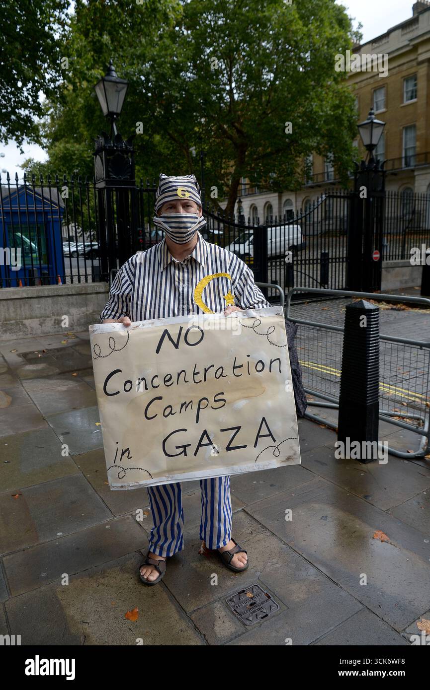 London, UK. 10th Sep, 2025. Maria Gallastegui protests outside the ...