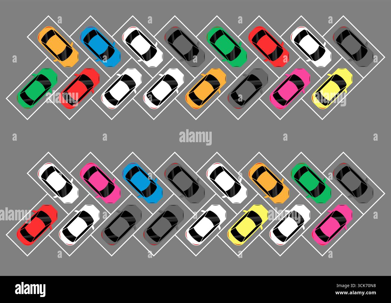 Parking lots or Car Parking Space from Aerial view. Vector Illustration ...