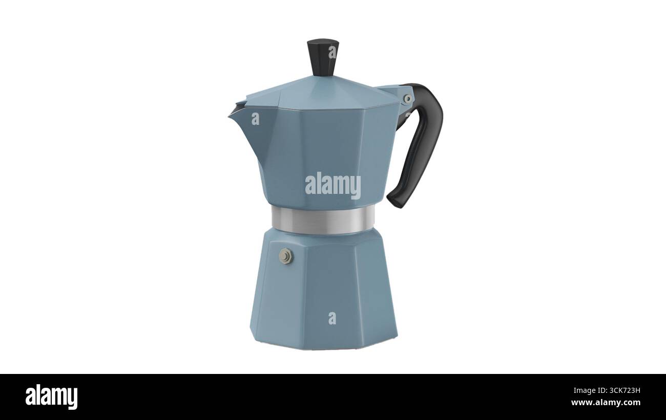 Blue stovetop espresso maker Cut Out Stock Images & Pictures - Alamy