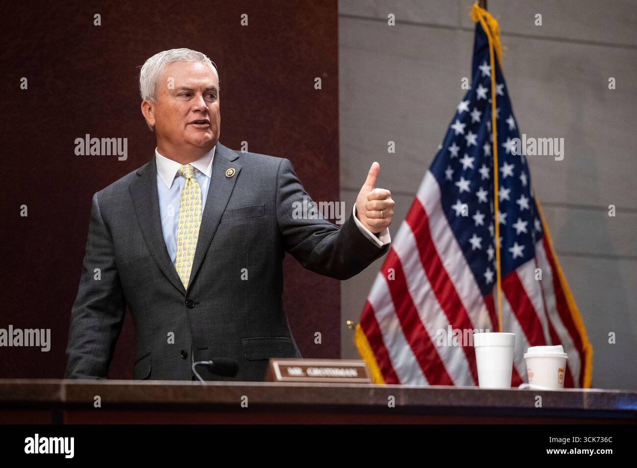 House Oversight Committee Chair James Comer (R-Ky.) gives a thumbs-up ...