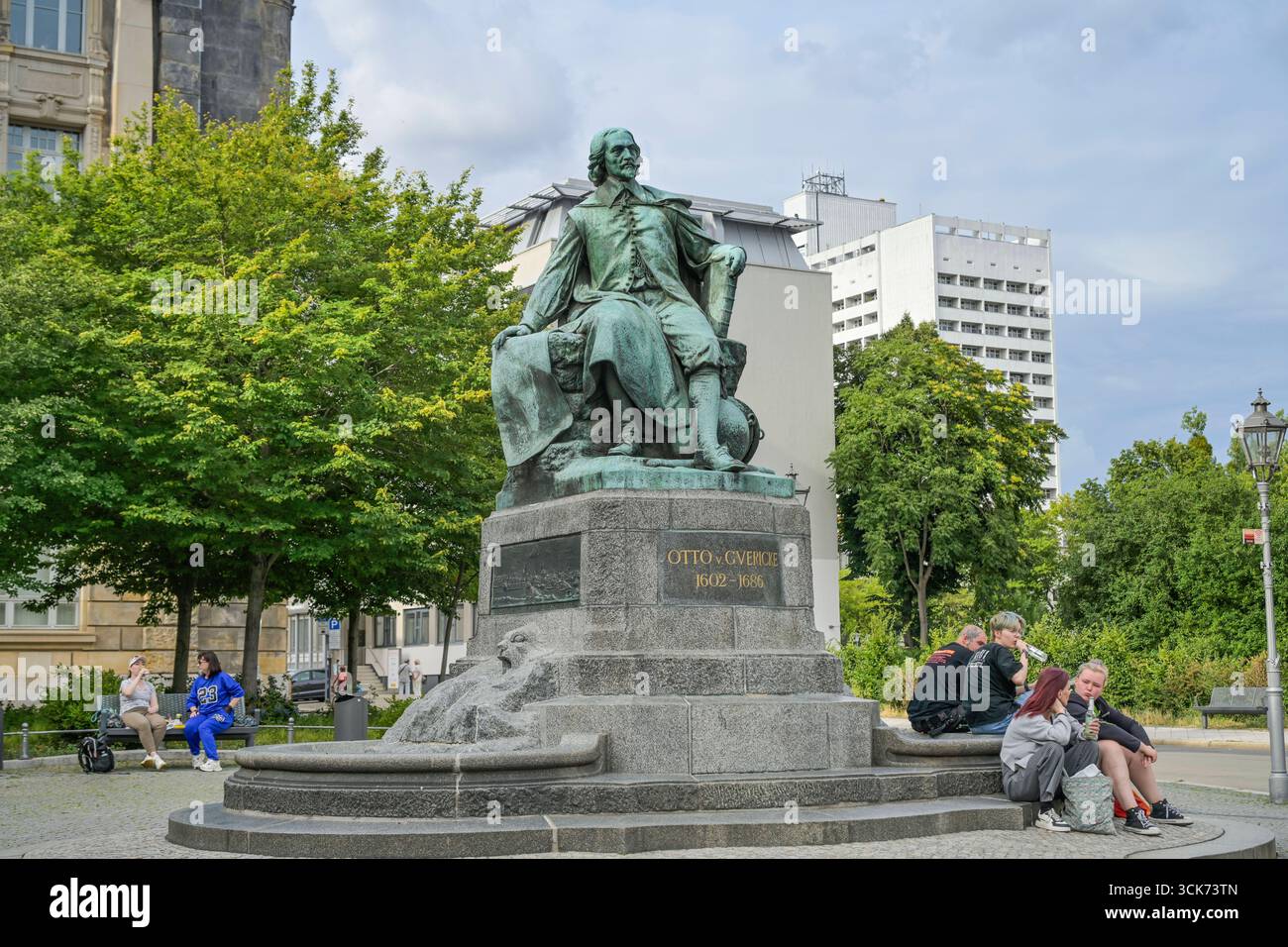 Otto-von-Guericke-Denkmal, Bei der Hauptwache, Magdeburg, Sachsen-Anhalt, Deutschland *** Otto ...