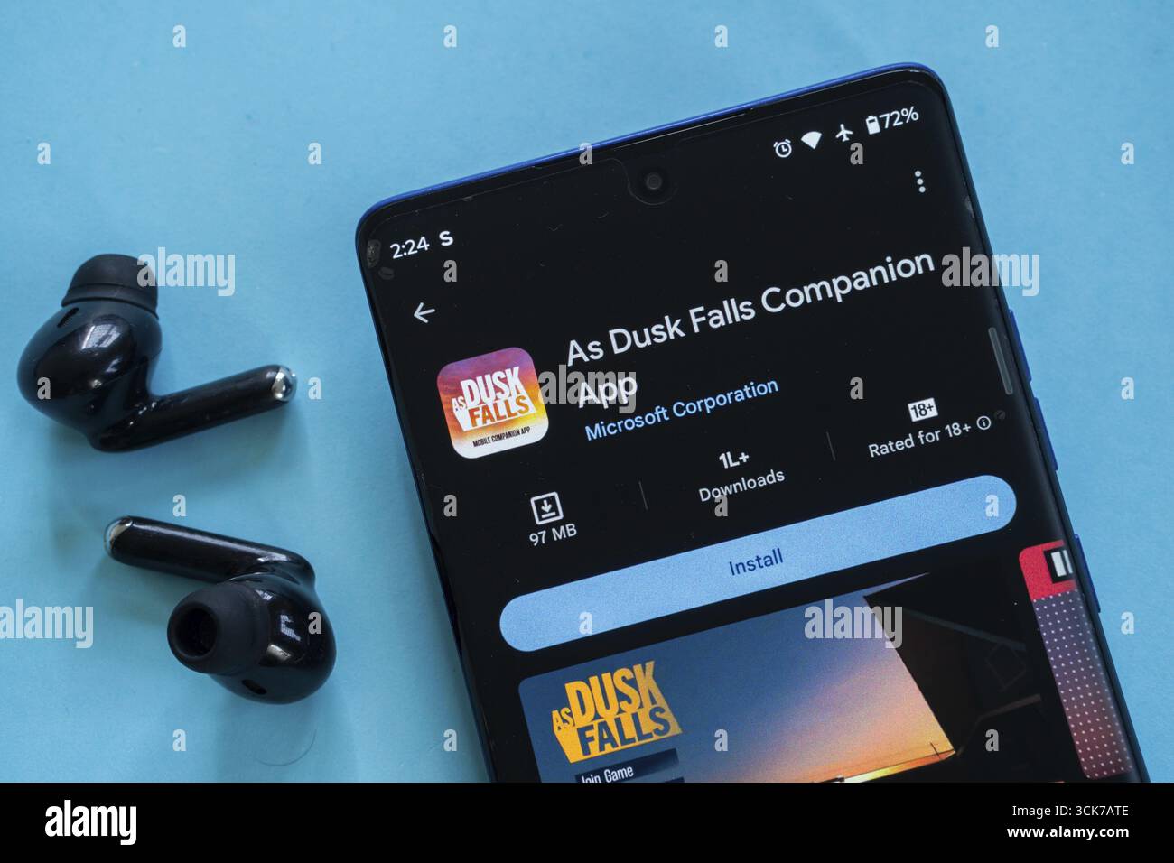 Screen showing As Dusk Falls Companion App by Microsoft, installation ...