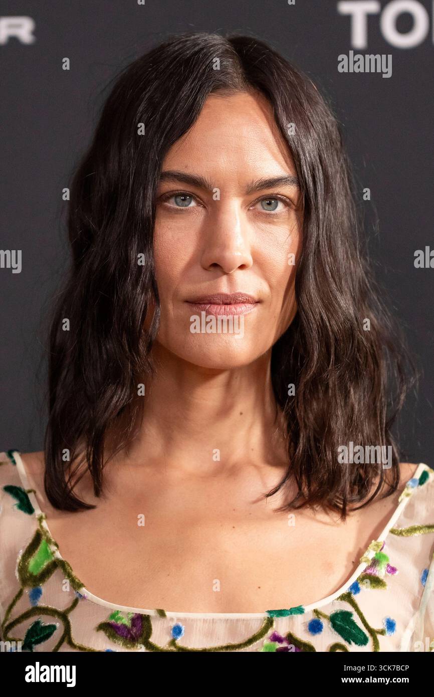 Alexa Chung poses for photographers upon arrival at the Elle Style Awards on Tuesday, Sept. 9 ...