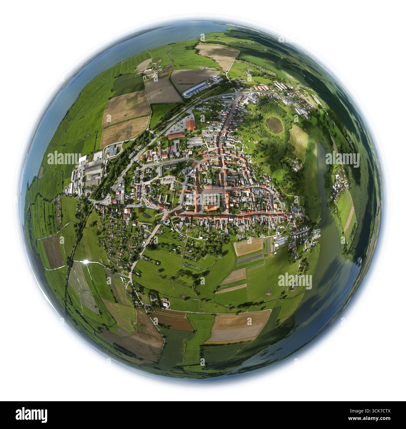 Aerial view town coast Cut Out Stock Images & Pictures - Alamy