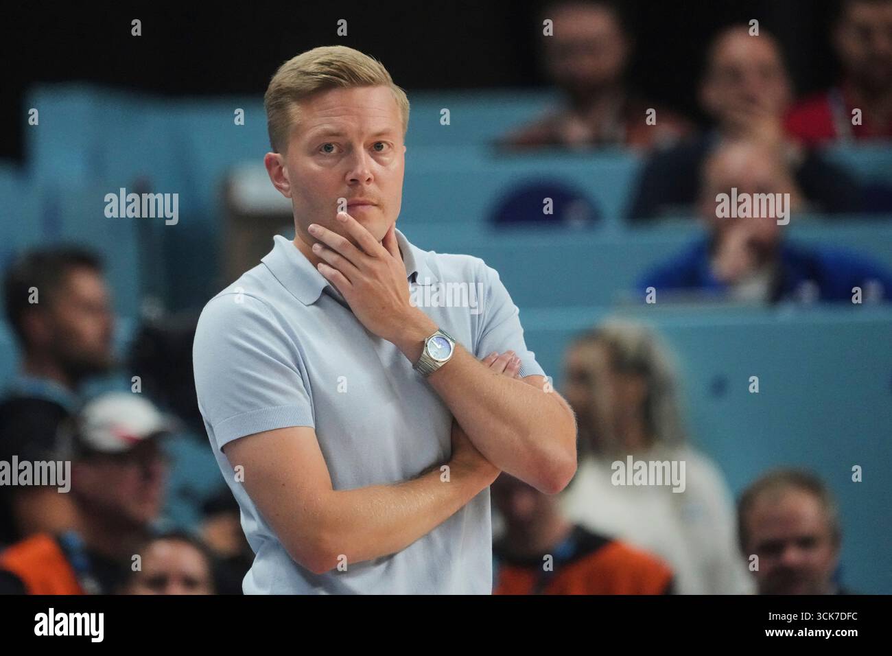 Finland's head coach Lassi Tuovi reacts during the Eurobasket, European ...
