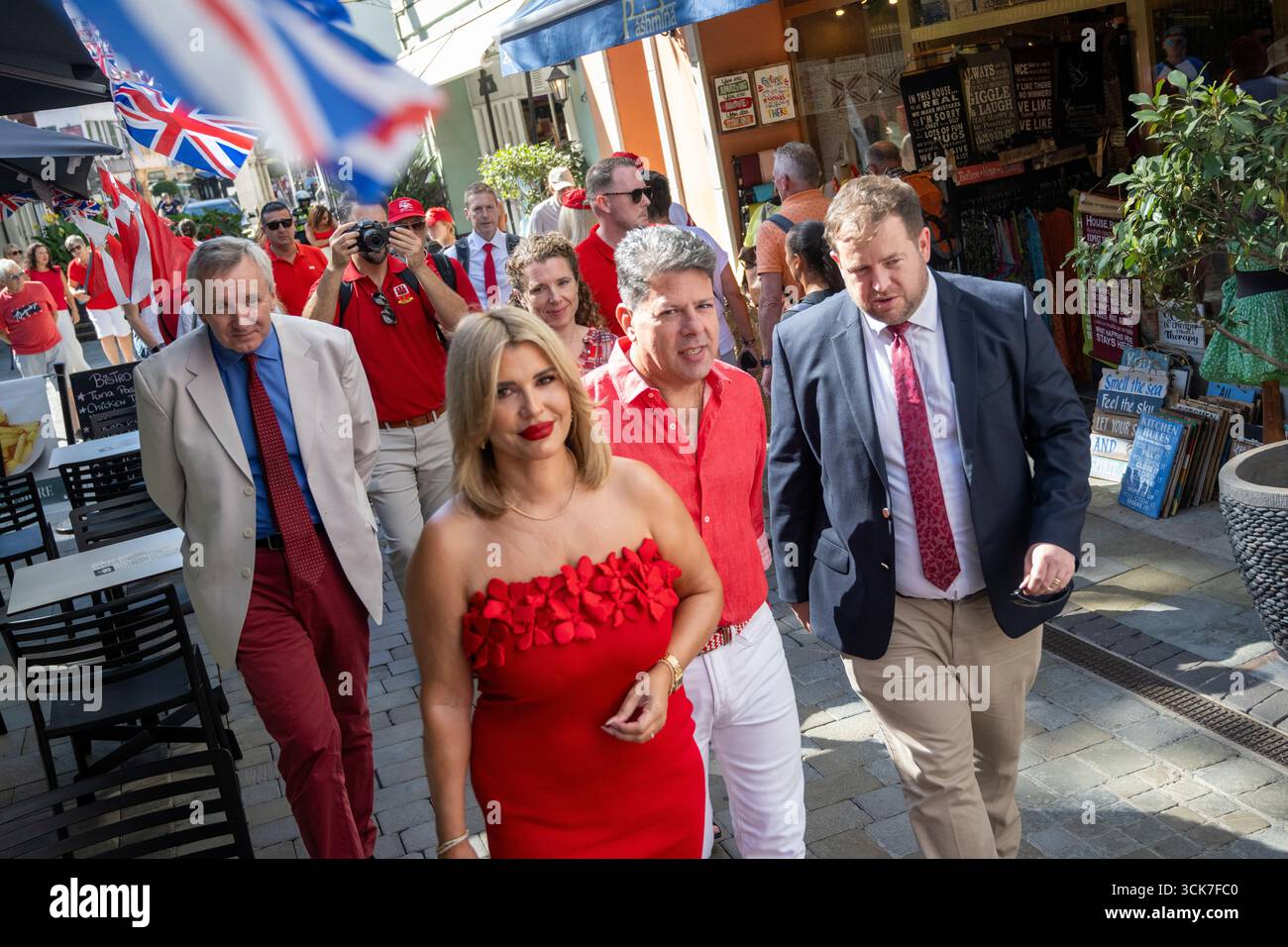 Minister of State for Europe Stephen Doughty, right, chief Minister of ...