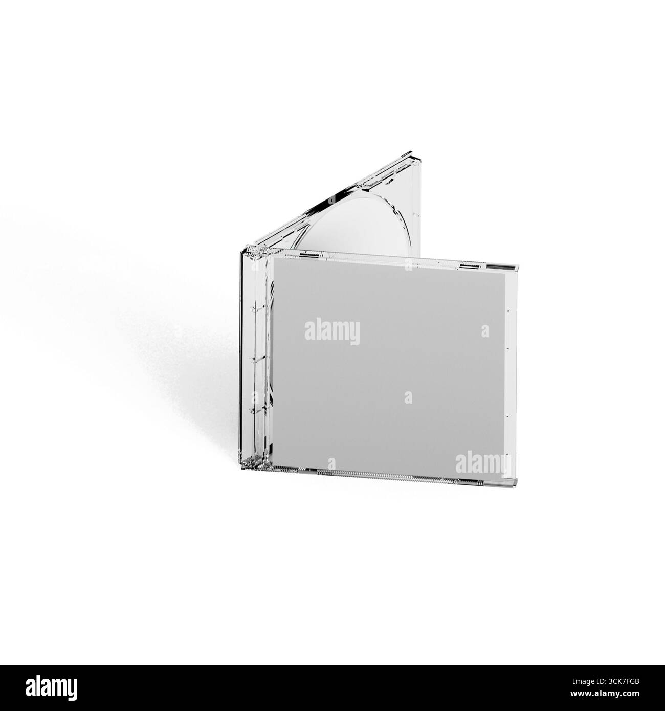 A transparent CD case opened to display its empty interior Stock Photo ...