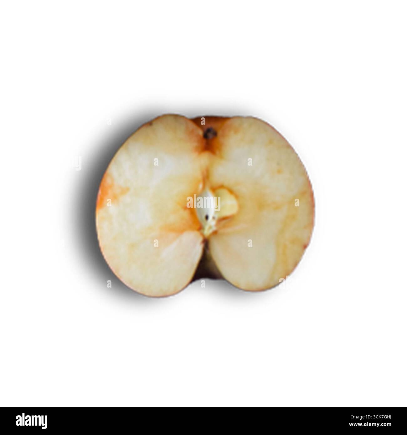 A cross-section of an apple showing its interior and seeds Stock Photo ...