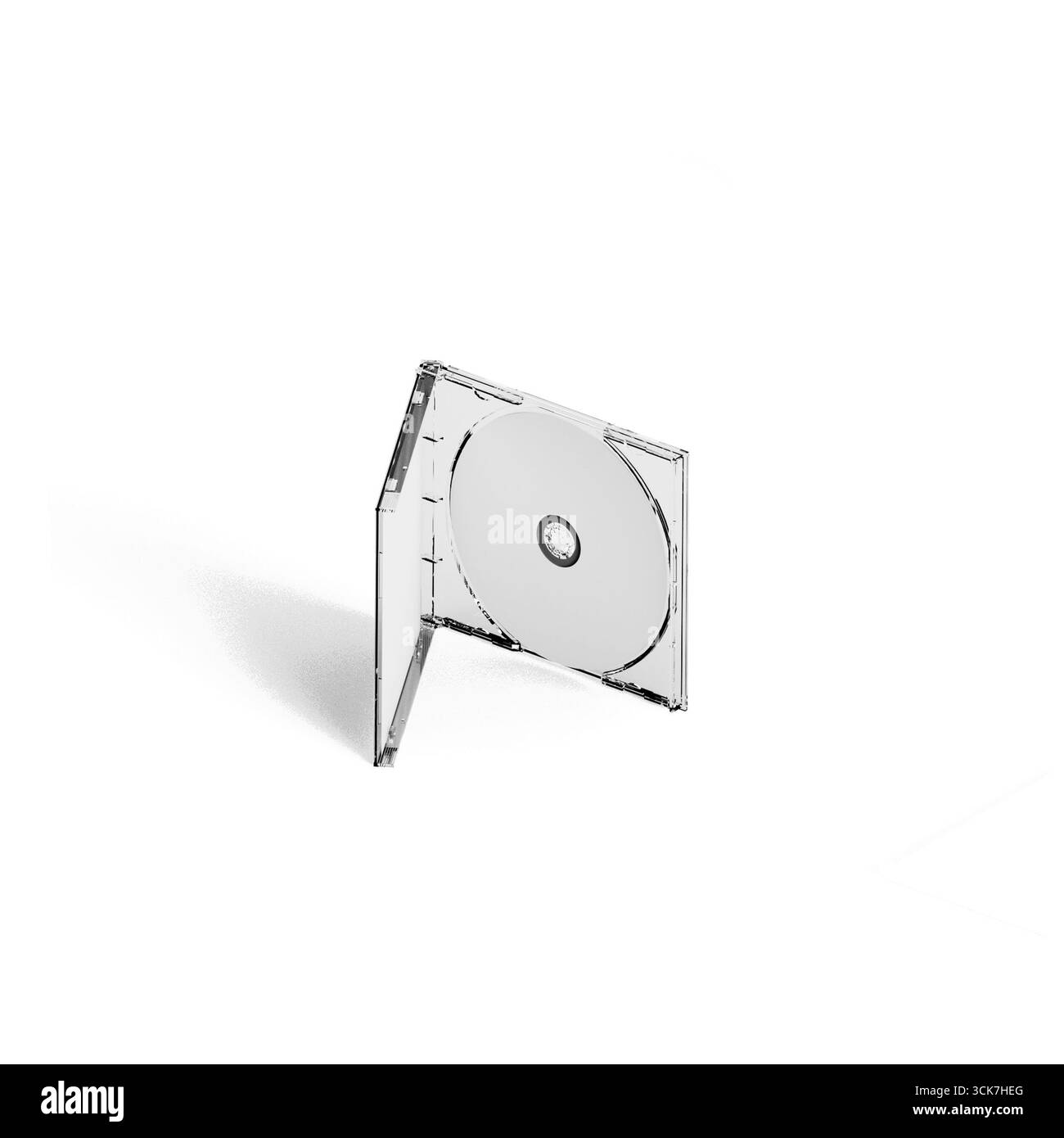 A transparent CD case with a disc inside, commonly used for storing and ...