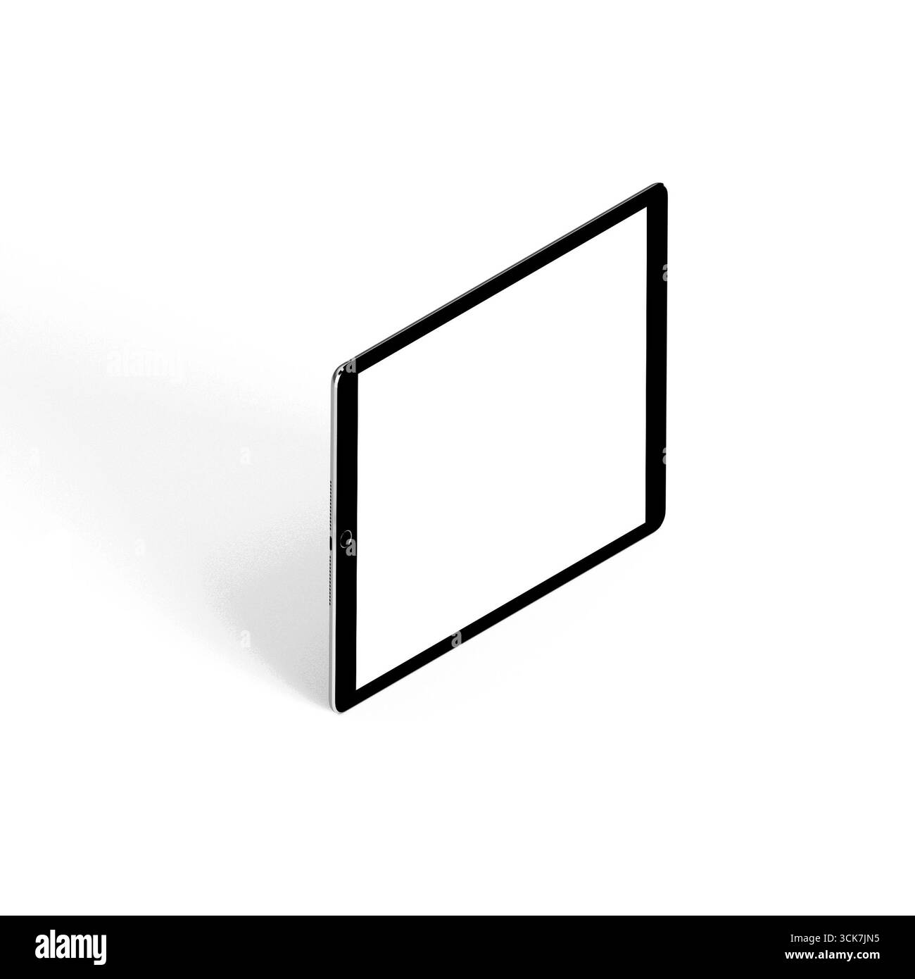 A blank tablet device displayed at an angle, emphasizing its sleek ...