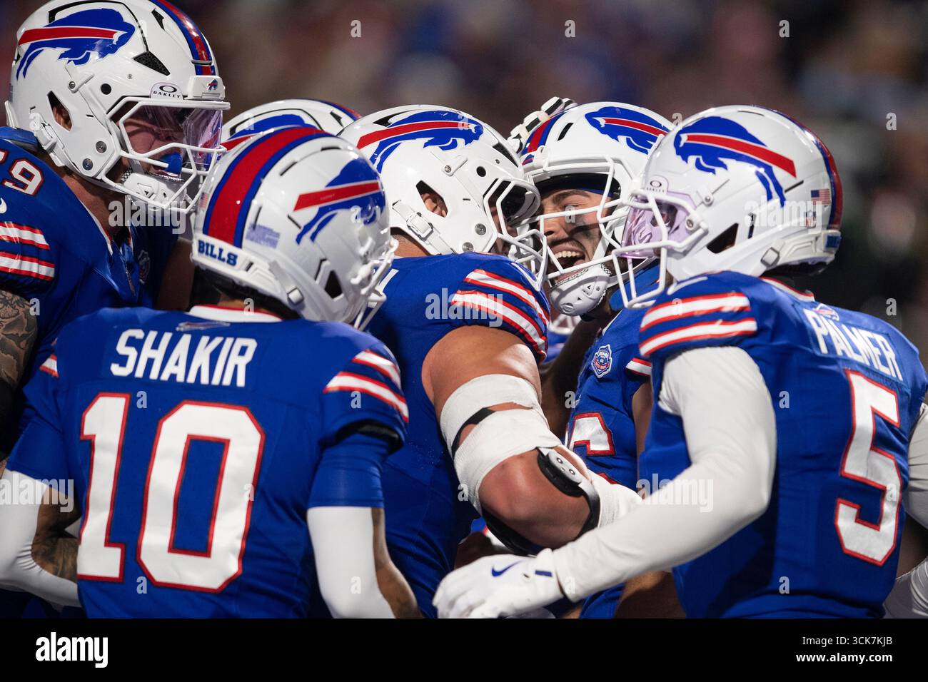Buffalo Bills tight end Dalton Kincaid, second from right, celebrates ...