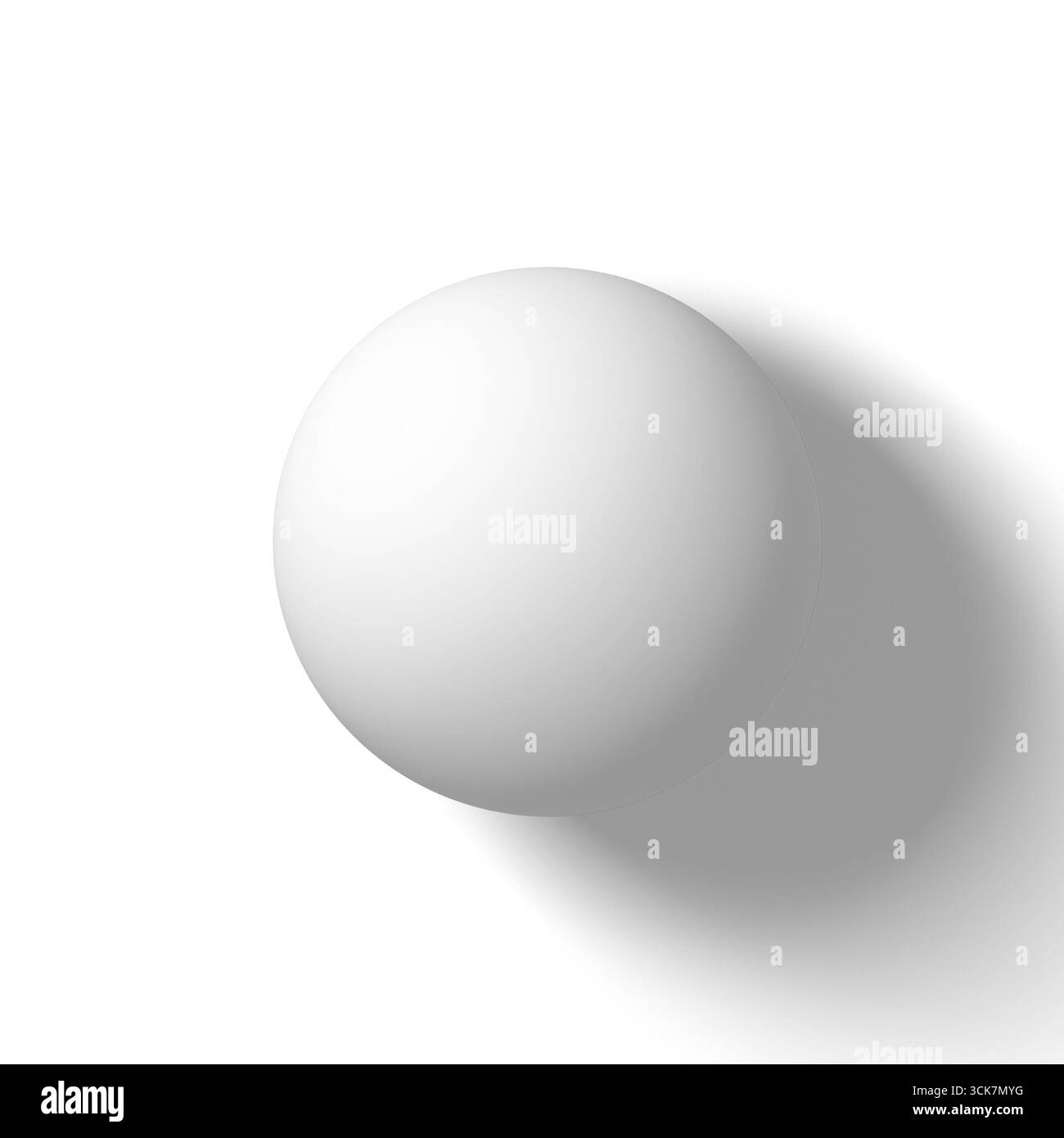 A simple white sphere casting a shadow on a plain background ...