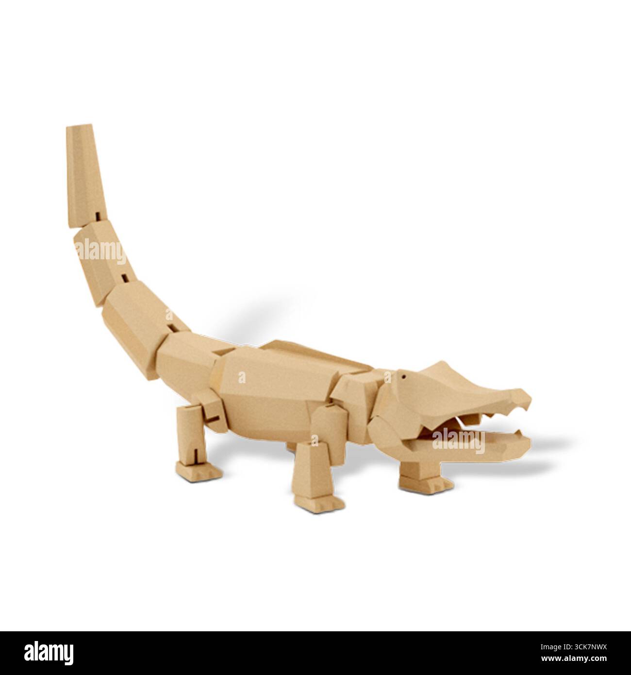 A wooden crocodile model made of interlocking pieces for creative ...